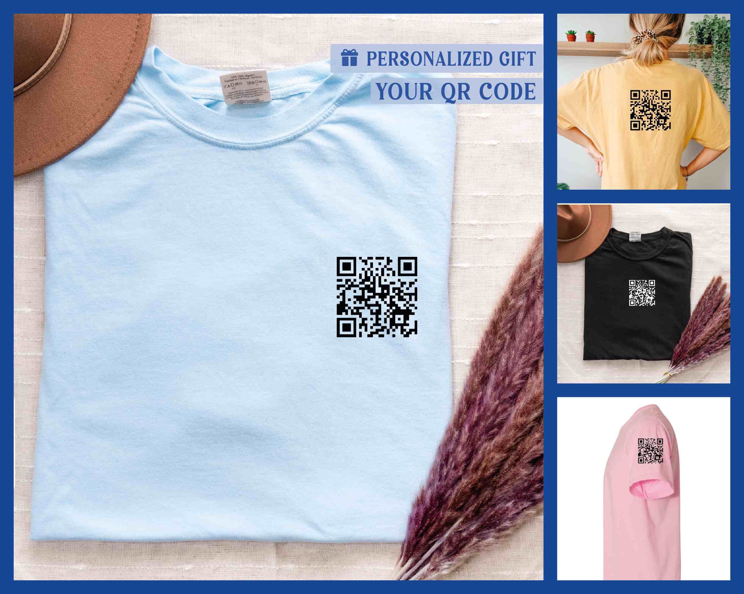 Comfort Colors Custom QR Code Shirt for Business, Barcode Shirt for ...