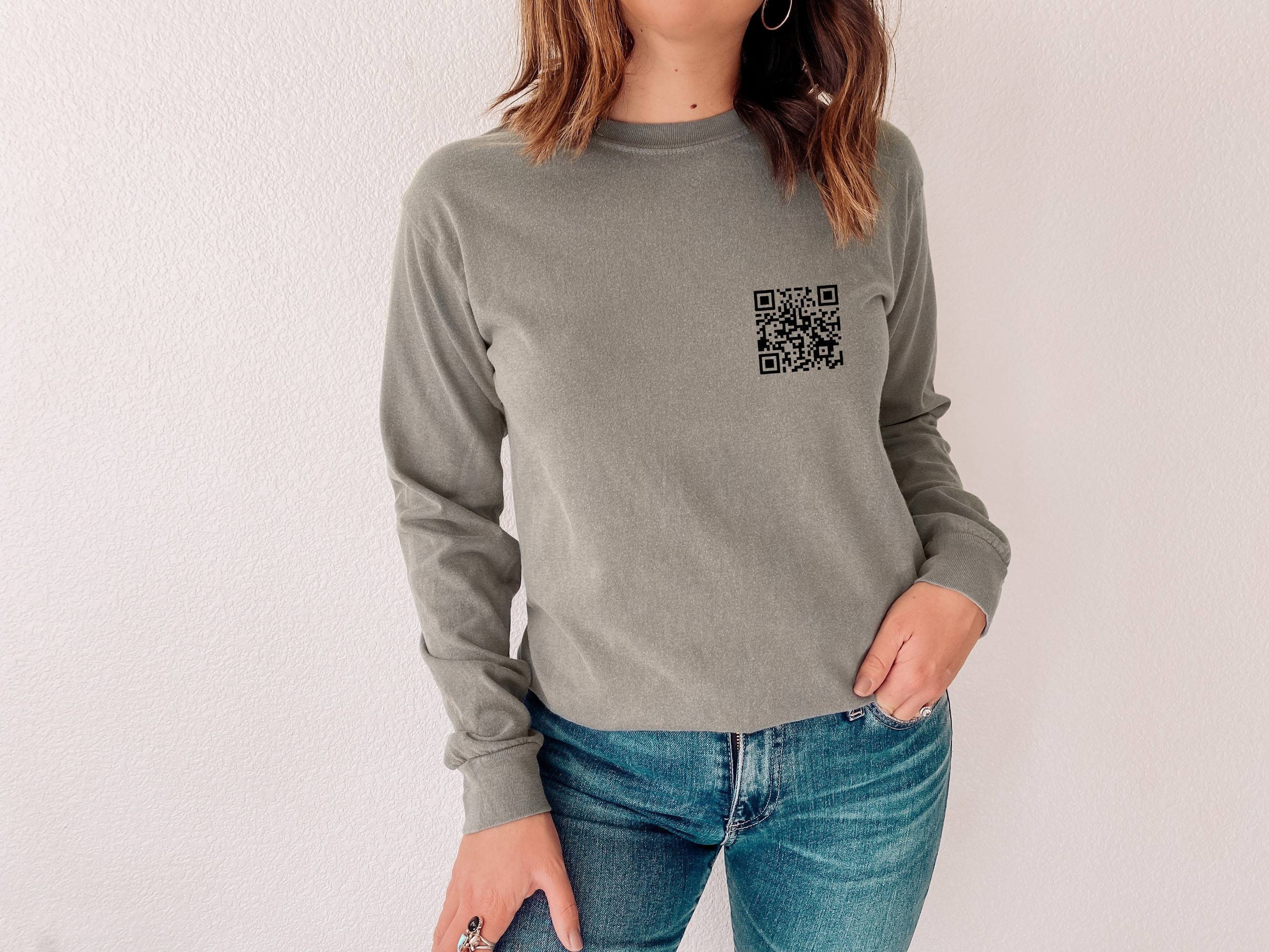 Comfort Colors Long Sleeve QR Code Shirt for Business, Personalized ...