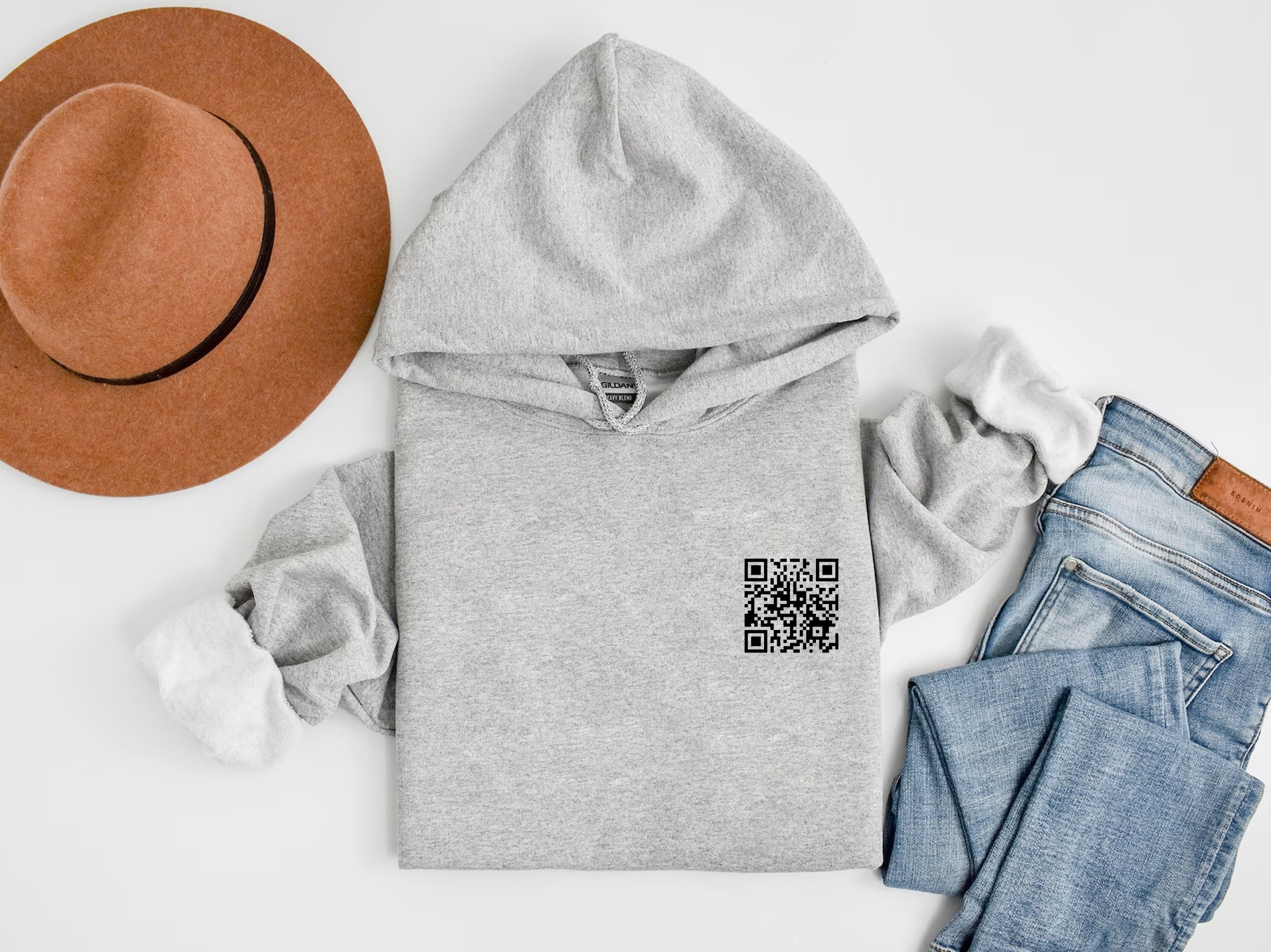 Custom QR Code Hoodie: Personalized Business Marketing - Etsy