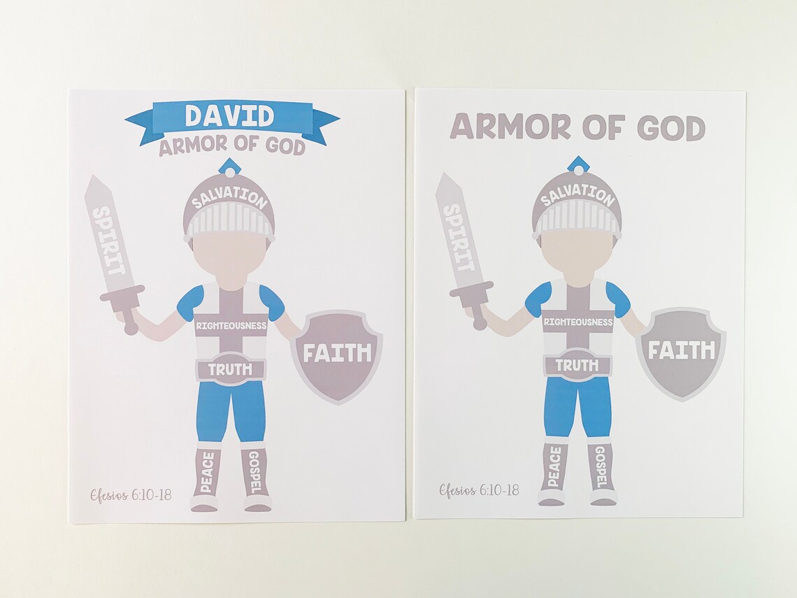 BOY Armor of God Printable Activity Bible Lesson Ephesians - Etsy