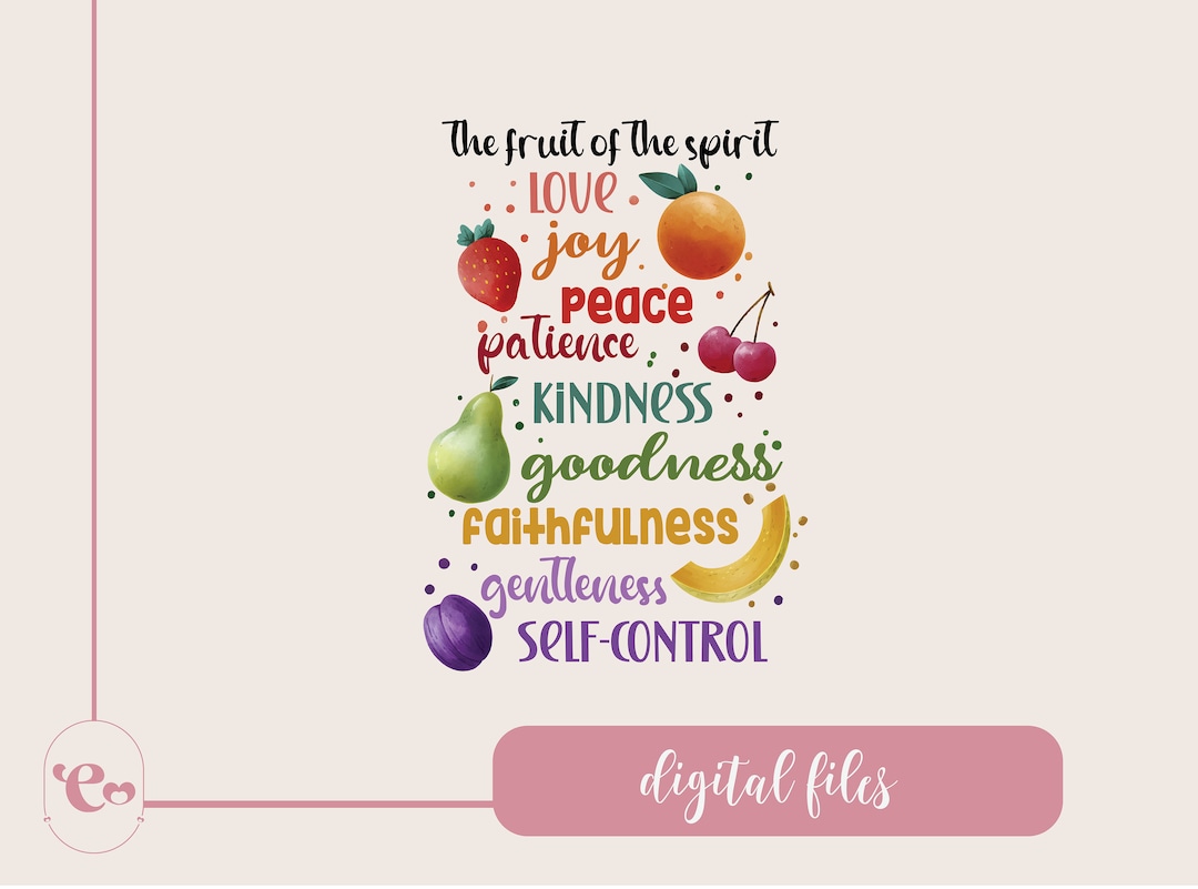 The Fruit of the Spirit Svg Png Bible Love Peace Self Control Svg Png ...