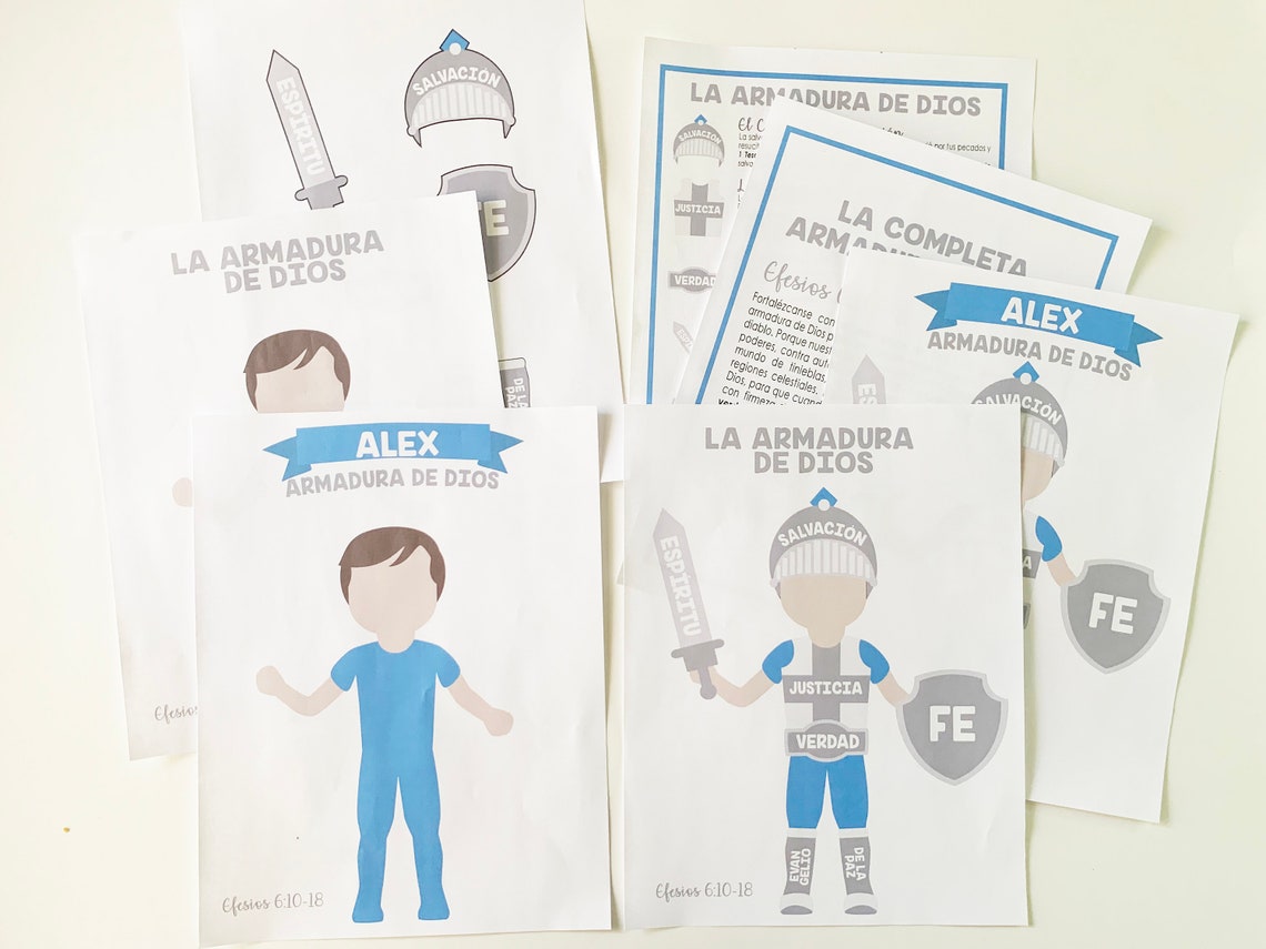 Nino Spanish Armadura de Dios Armor of God actividades | Etsy