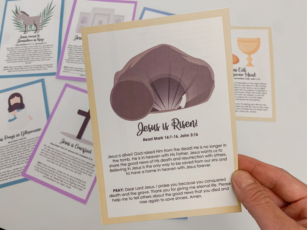 Printable Countdown to Easter Jesus' Last Week Card Christian Bible ...