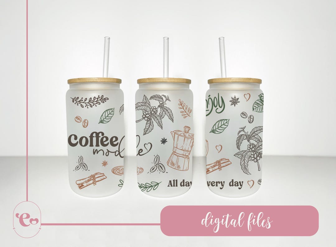 Coffee Mode Glass Can Wrap SVG PNG: Inspirational Bible Verse (digital ...