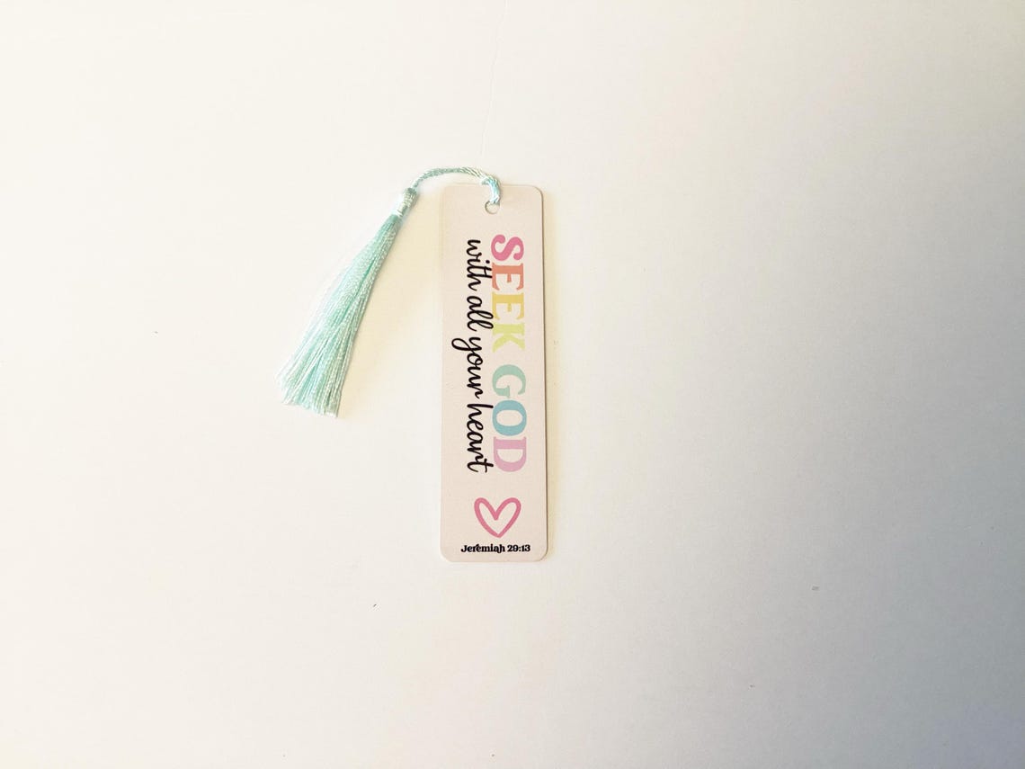 Christian Bookmark With Bible Verses, Metal Tassel Bookmark - Etsy