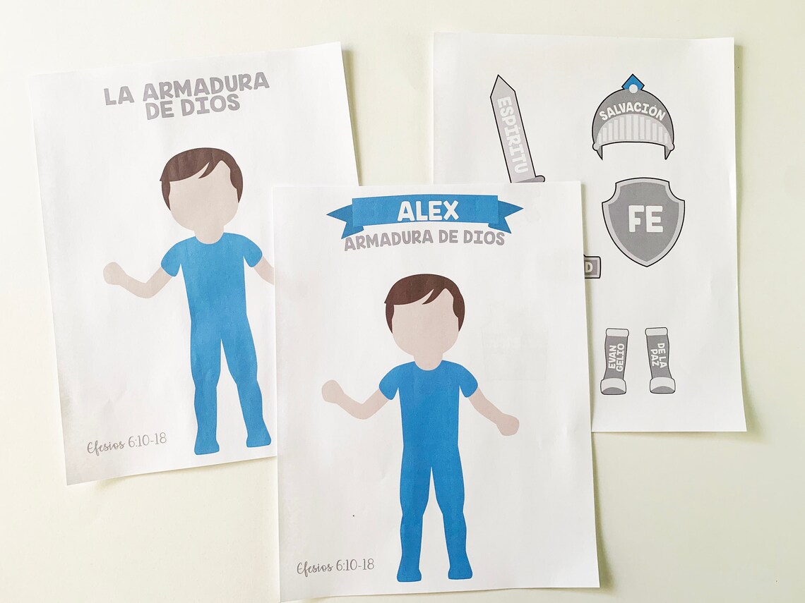 Nino Spanish Armadura de Dios Armor of God actividades | Etsy