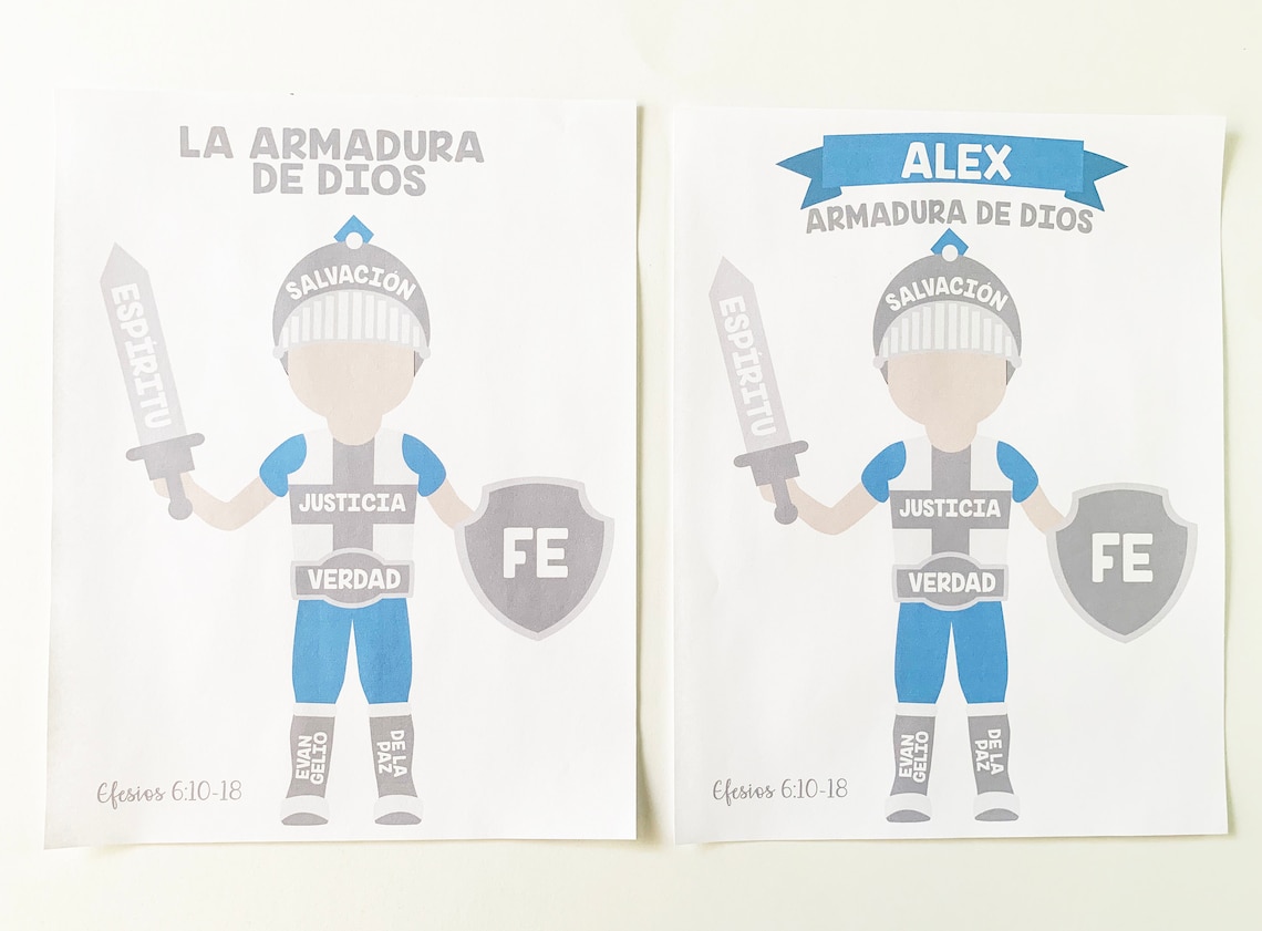 Nino Spanish Armadura de Dios Armor of God actividades | Etsy