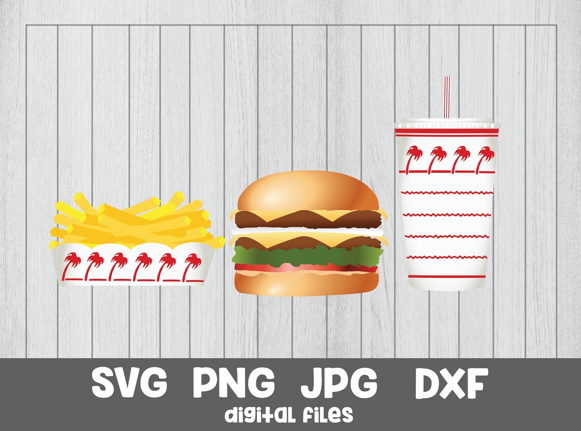 Fast Food Svg Burguer French Fries Svg Fast Food Clipart Cut - Etsy