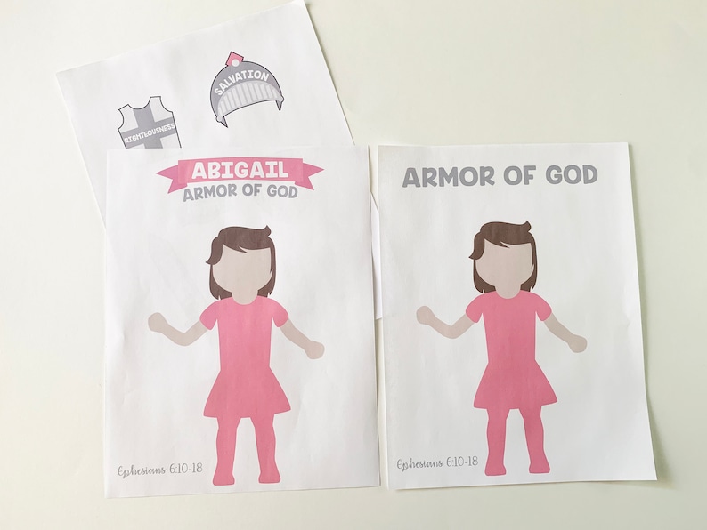 GIRL Armor of God Printable Activity Bible Lesson Ephesians | Etsy