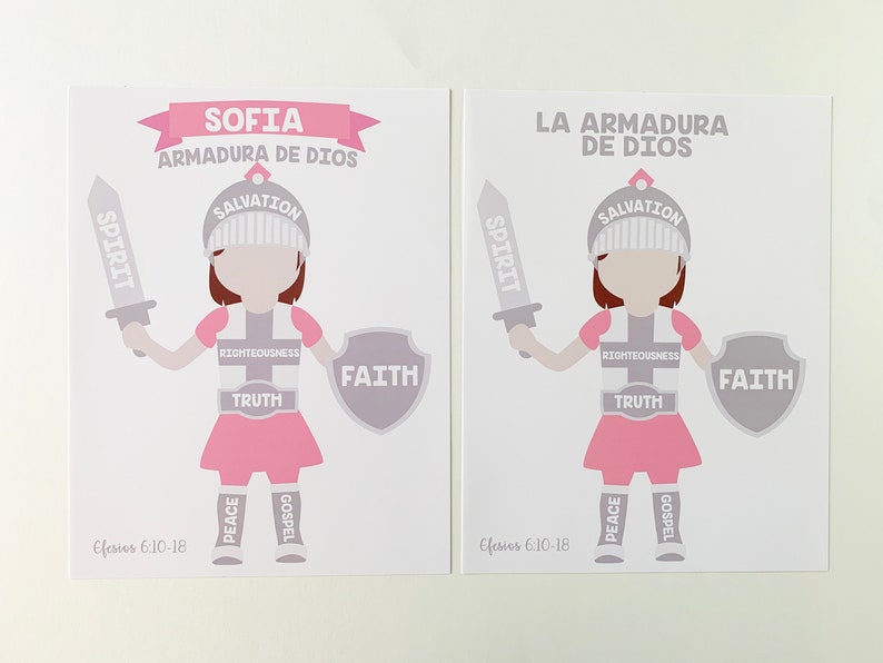 Nina Spanish Armadura de Dios Armor of God actividades | Etsy