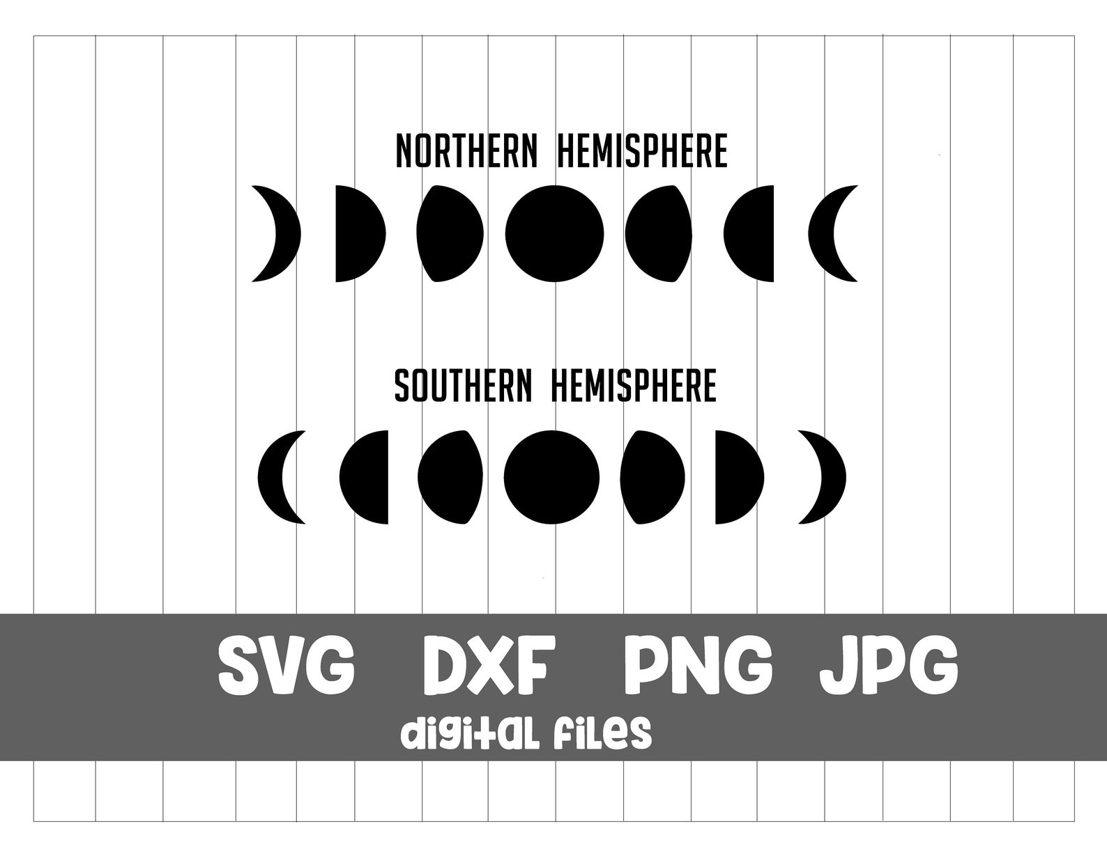 Moon Phases Svg Phases of the Moon Svg Northern Hemisphere - Etsy
