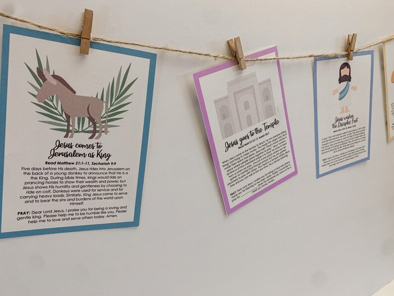 Printable Countdown to Easter Jesus' Last Week Card - Etsy