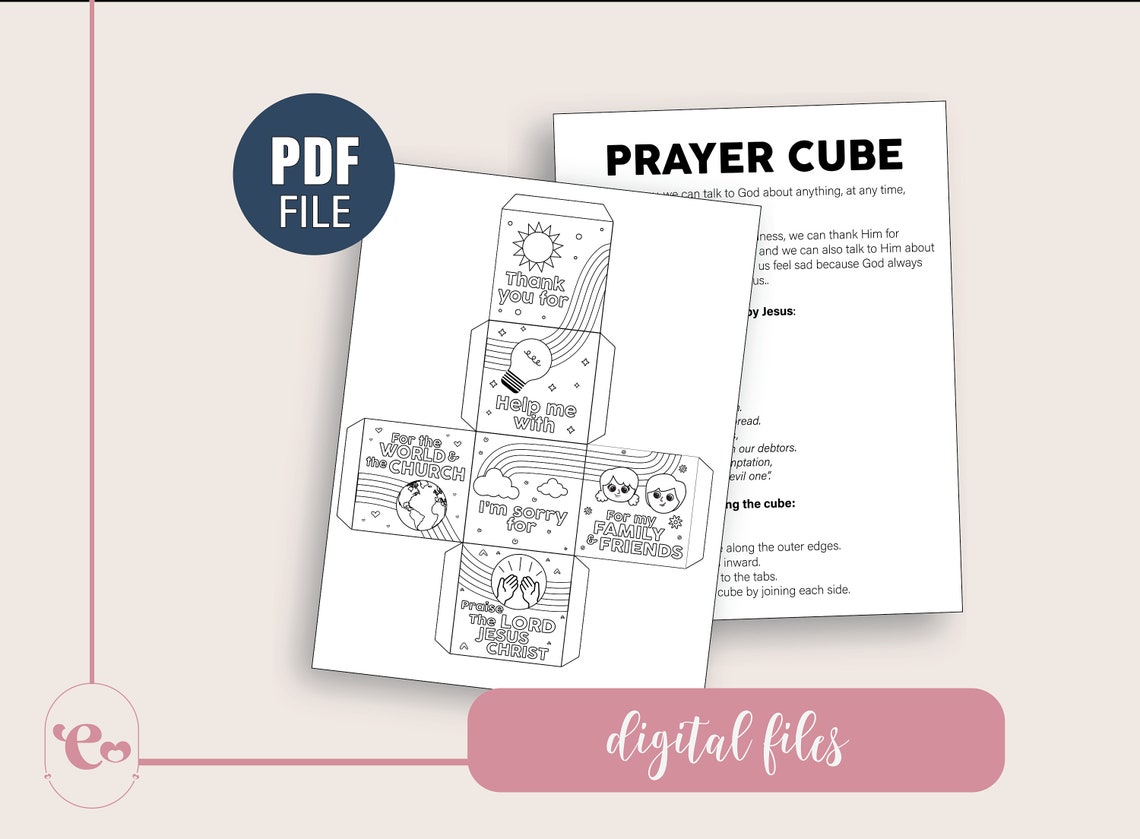 Kids Prayer Cube: Christian Activities Printable (PDF) - Etsy