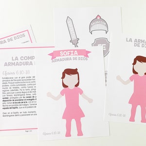 Nina Spanish Armadura De Dios, Armor of God Actividades Cristianas Para ...