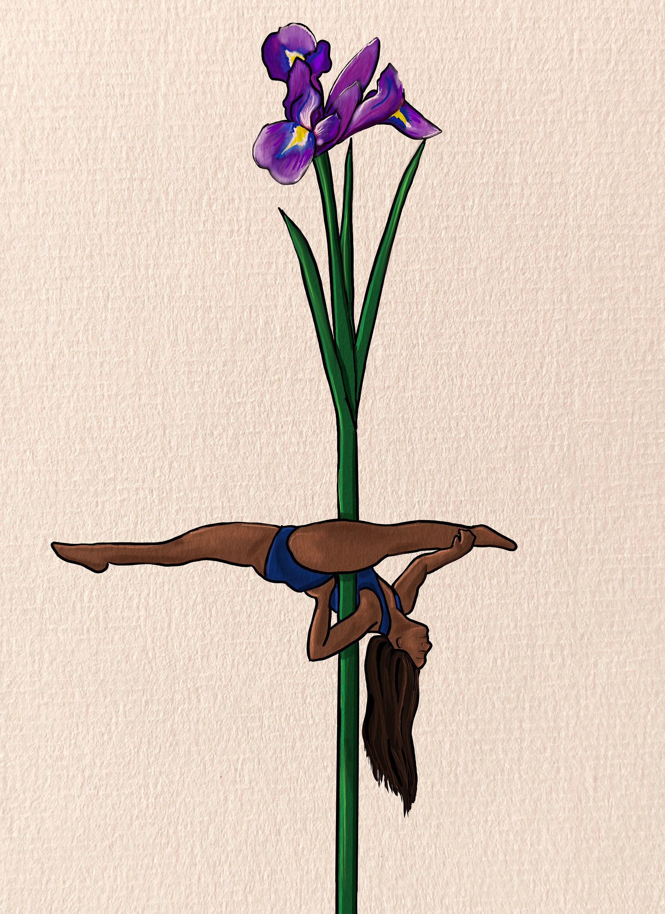Pole Dance Wall Art Flower Print, Pole Dancers Figure, Pole Dance Gift ...