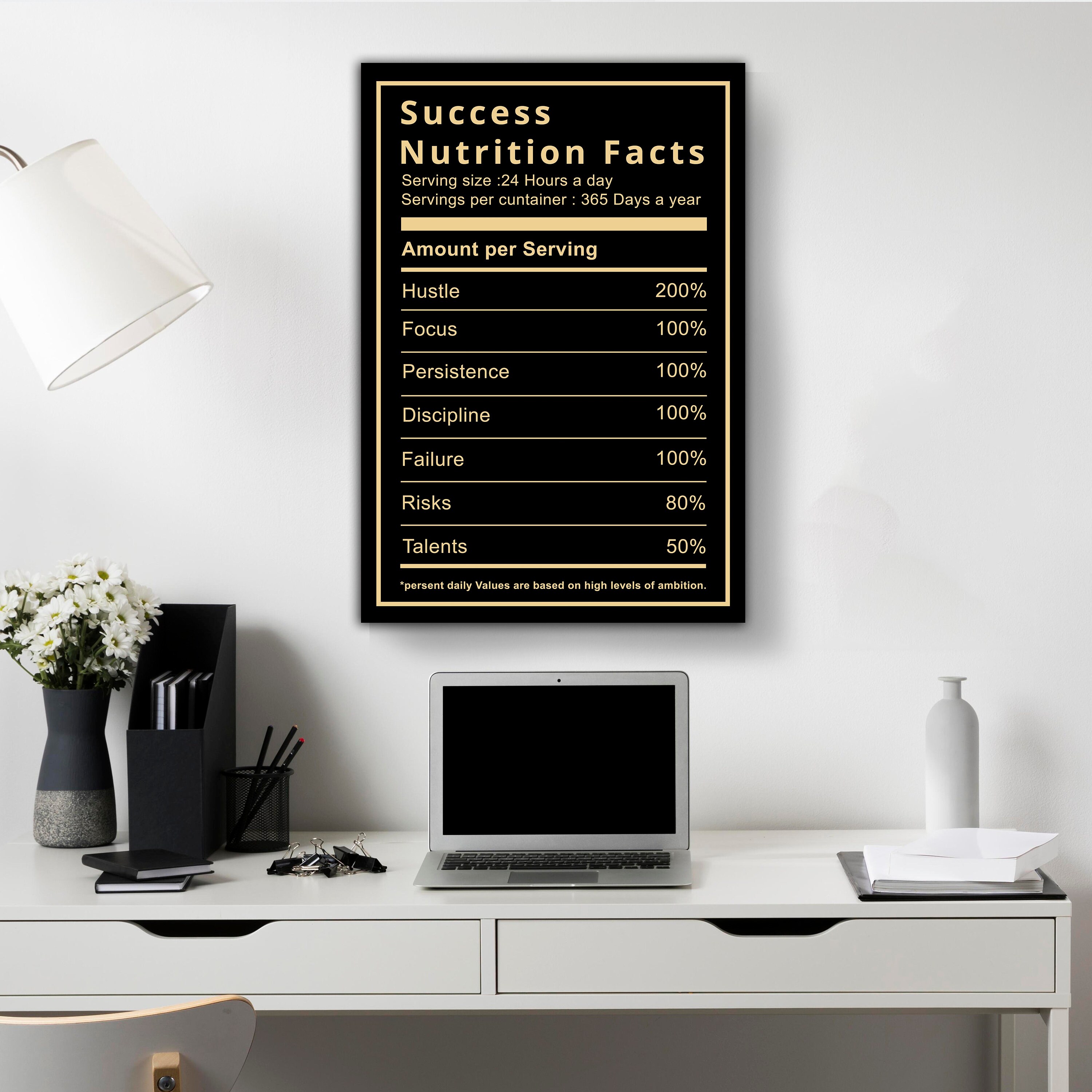 Success Nutrition Facts Print: Inspirational Wall Art (digital Download ...