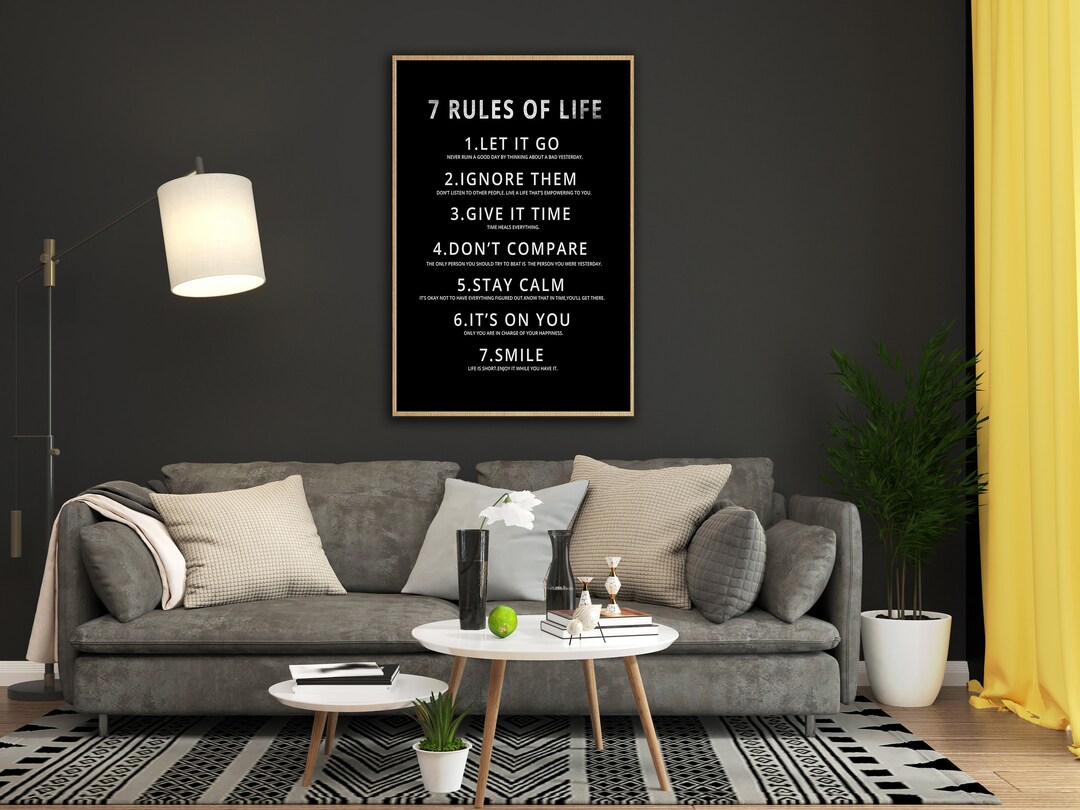 Wall Art: & Rules of Life - Printable - Etsy