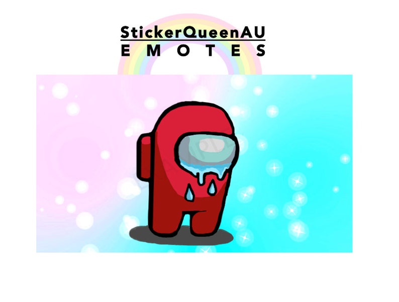 Among Us Red Crying/sad/rip TWITCH EMOTE BADGE - Etsy