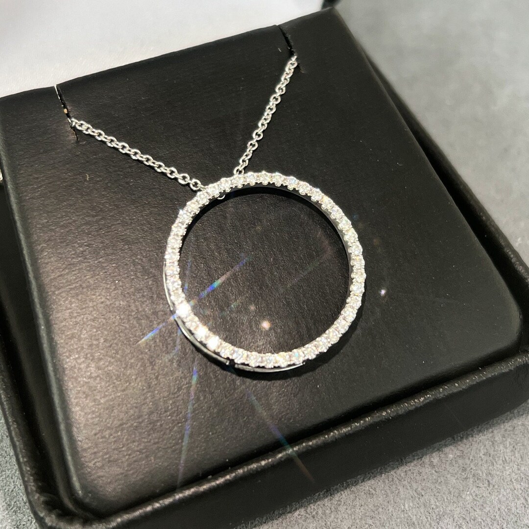 Moissanite Large Circle of Life Pendant With Chain Sentimental Necklace ...