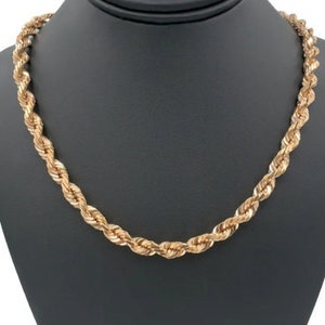 10K Rose Gold Solid Rope Chain, Woman and Man Gold Chain, in Various ...