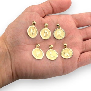 10k Real Solid Gold Initial Necklace, Initials Pendant, Perfect Gift ...