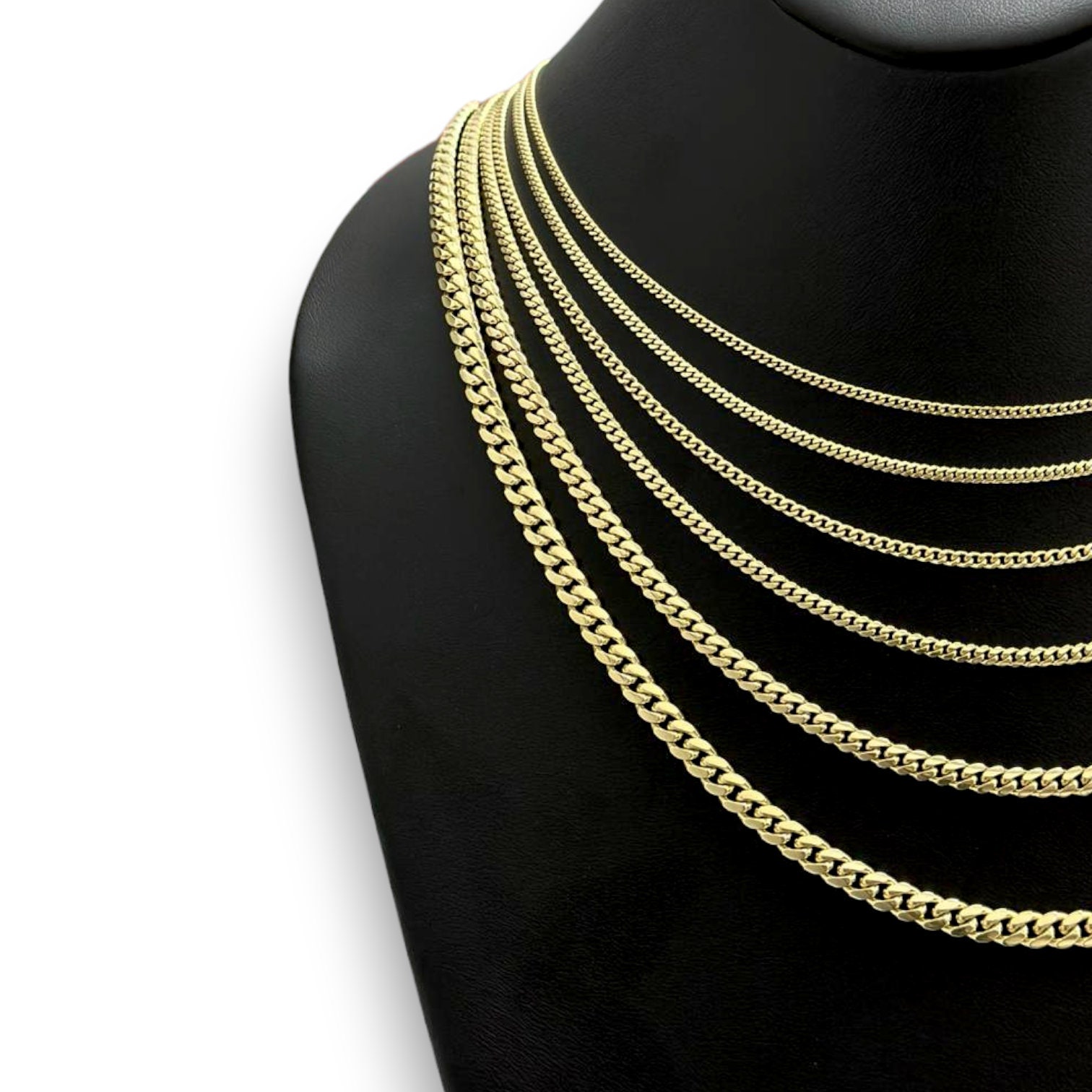 14k Real SOLID Gold Miami Cuban Link Chain Necklace 1.7mm 7mm Real 14K Yellow Gold Man Gold Chain Ladies Gold Chain Heavy 14k Gold Chain