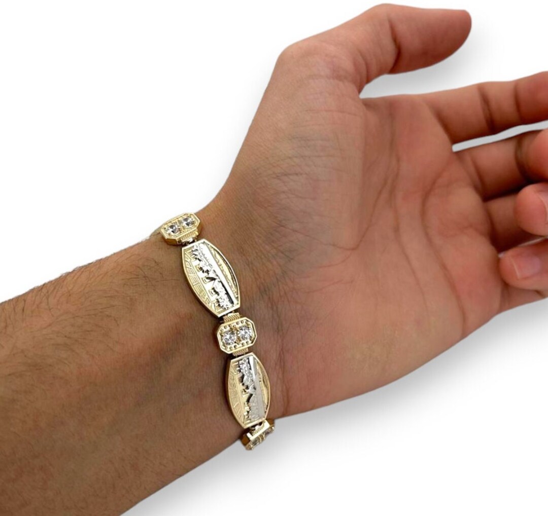 Last Supper Cz Bracelet 10K Yellow Gold - Etsy