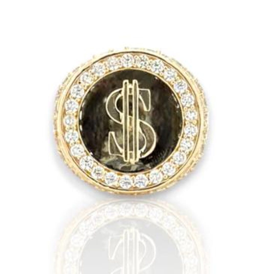 Dollar Sign Ring - 14K Yellow Gold - Etsy