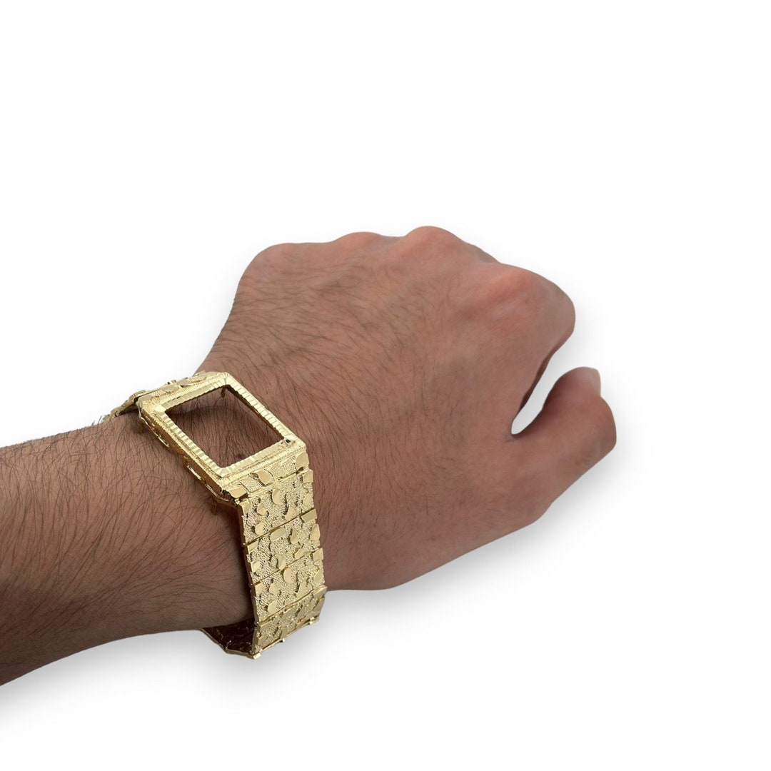 Nugget Square Watch Frame - 10K Yellow Gold - Etsy