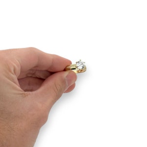 Round Cut Center Stone Engagement Ring - 10k Yellow Gold - Etsy