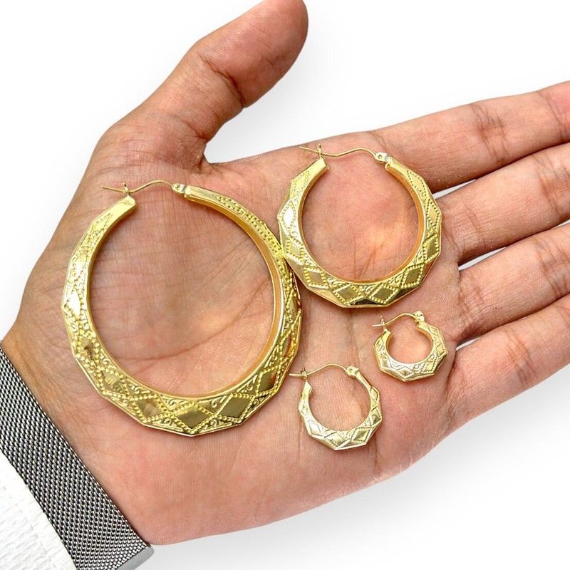 Real Gold Hoop Earrings - Etsy