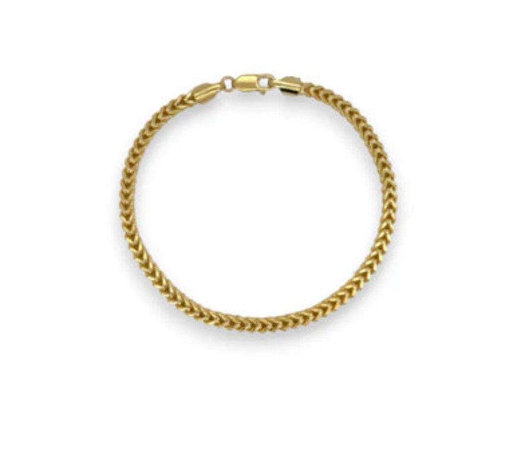 Franco Box Anklet - 10K Yellow Gold - Etsy