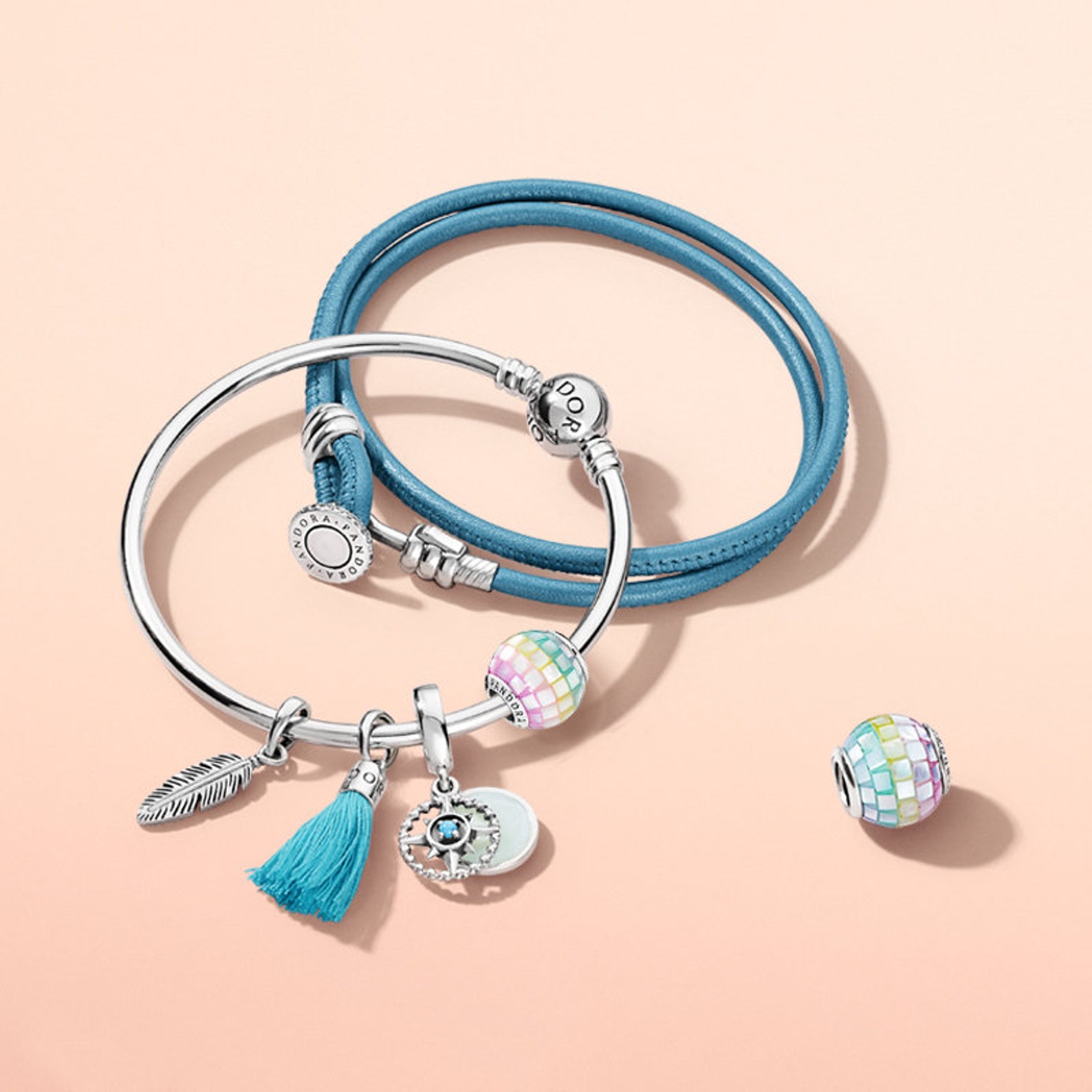 Exquiste Pandora 925 Multi Rainbow Color Mosaic Charm - Etsy