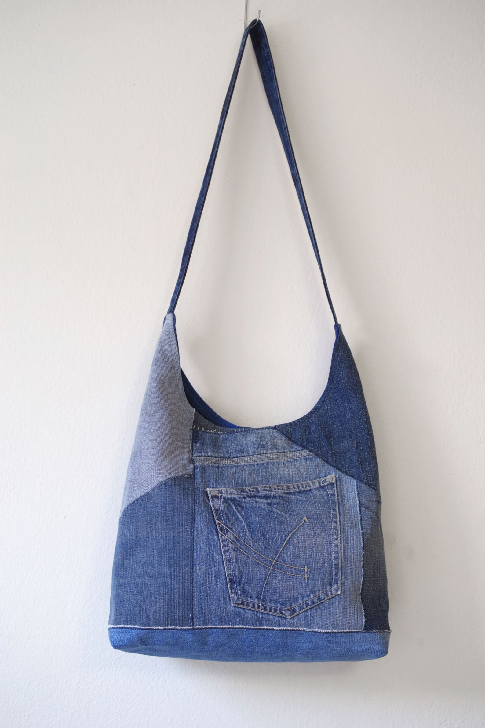 Denim Handbag Shoulder Bag Handmade 100% Recycledjean - Etsy