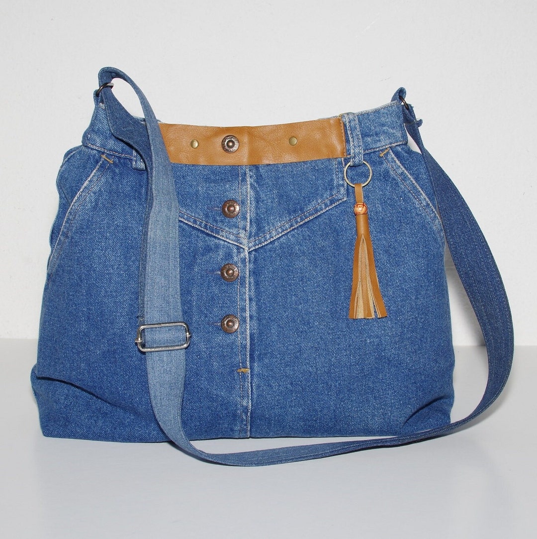 Upcycled Jeans Bag, Shoulder Bag, Crossbody Bag, Handmade Bag, Hobo Bag ...