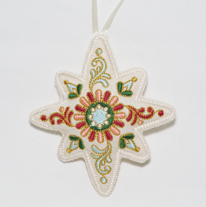 A Festive Filigree Christmas Ornaments, Felt Ornaments Set, Christmas ...