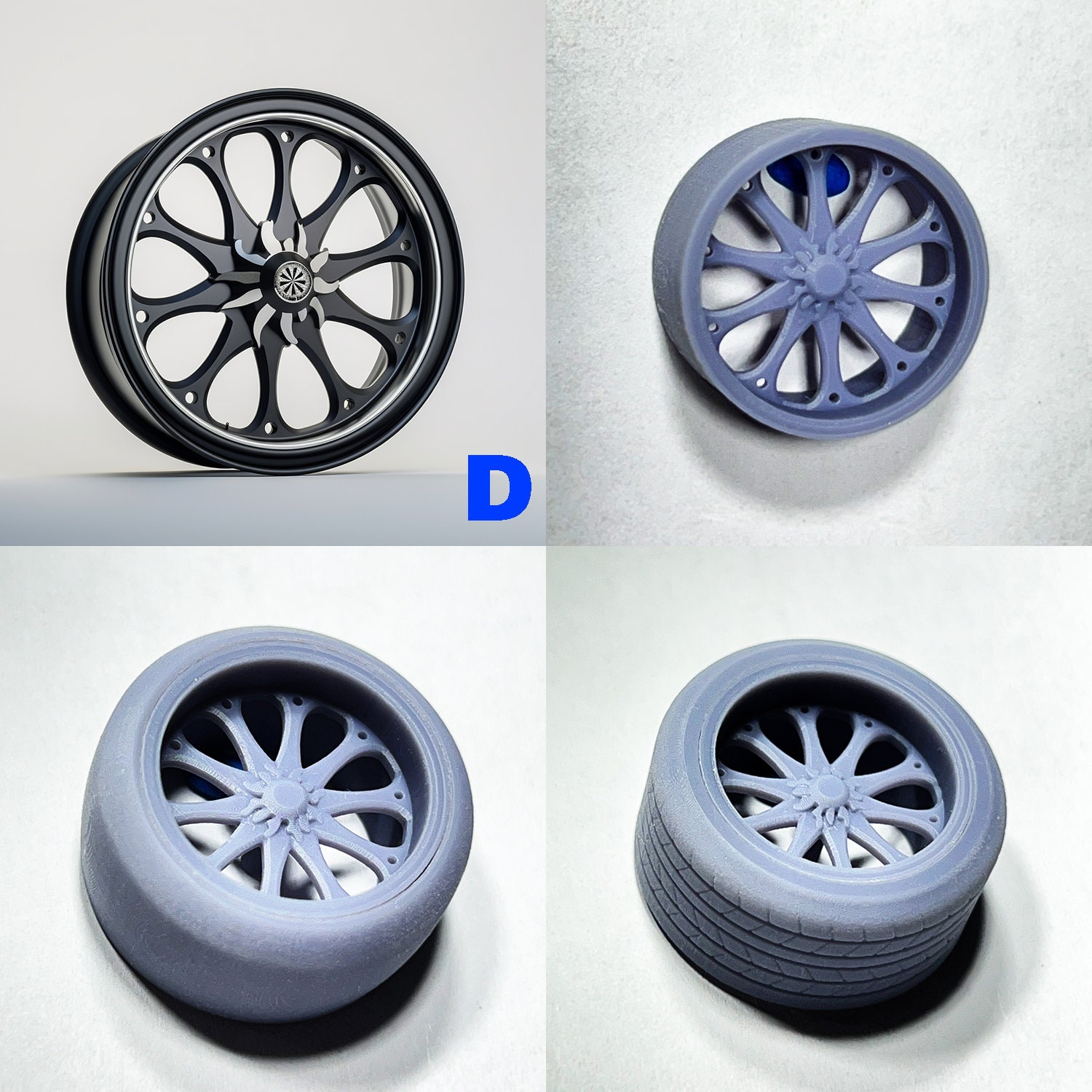 AI Designed Customer Wheels, 1/24 Wheel for Model Car, 3D Print - Etsy