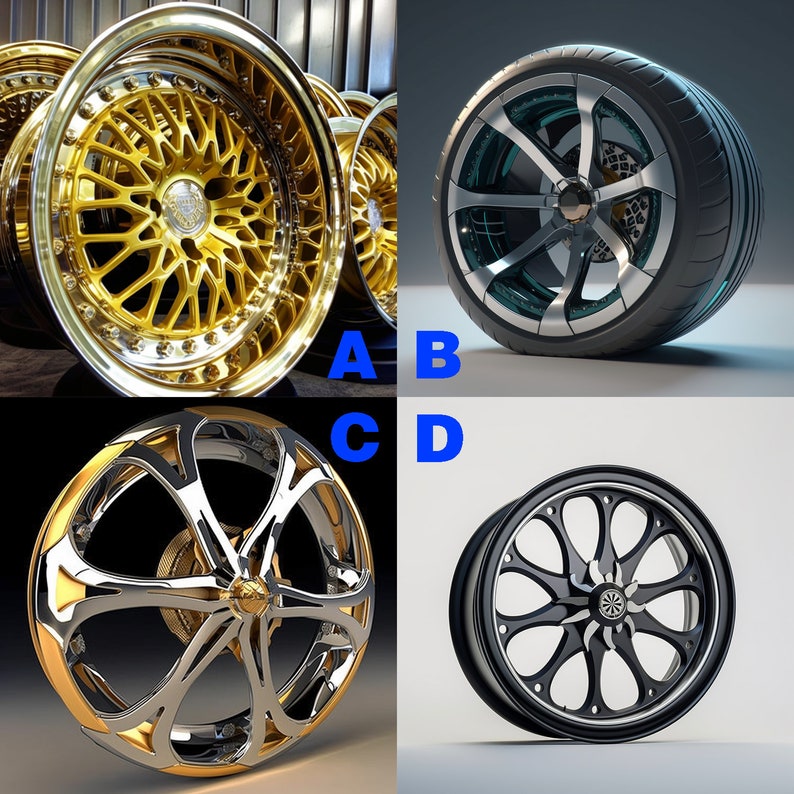 AI Designed Customer Wheels, 1/24 Wheel for Model Car, 3D Print - Etsy