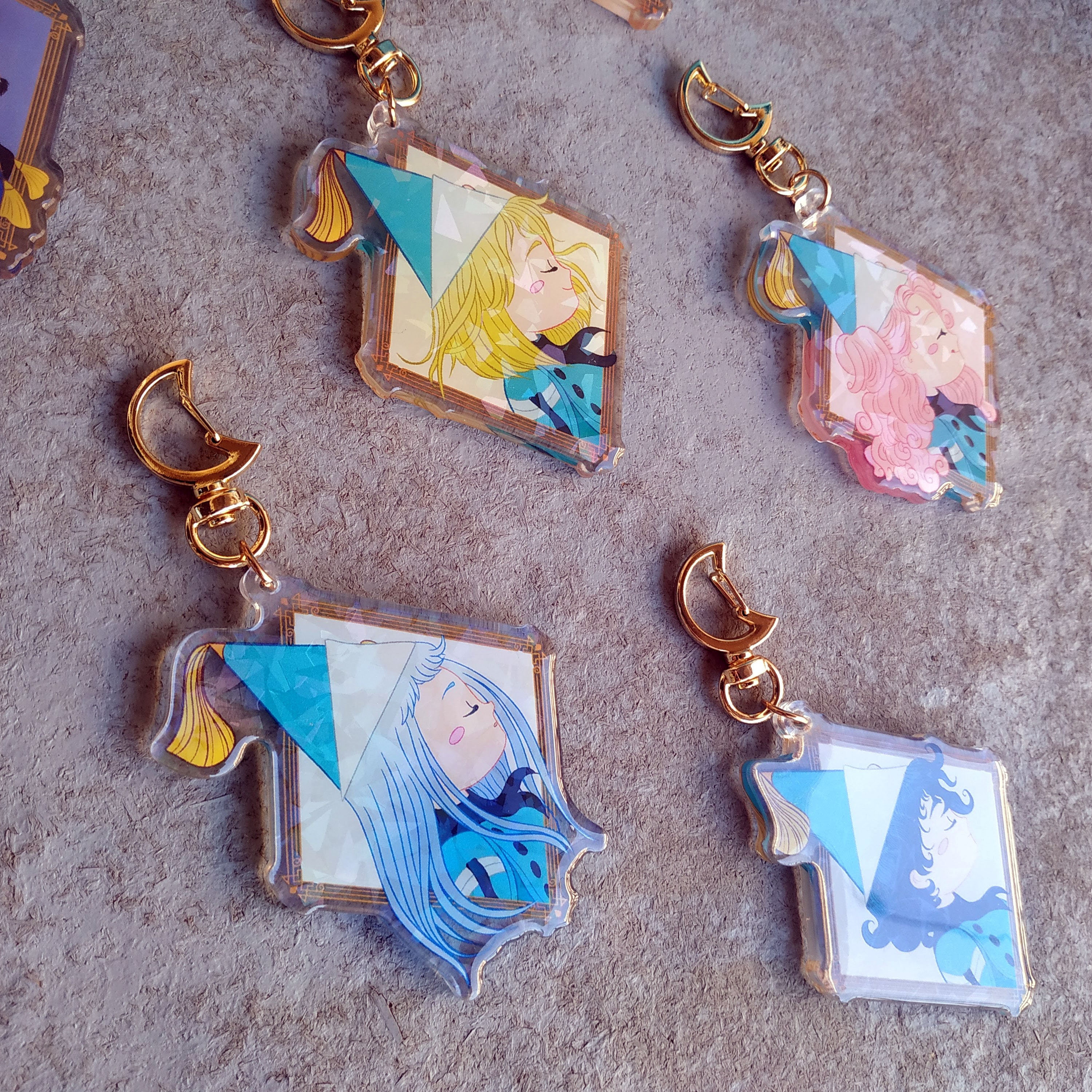 Atelier of Witch Hat Cute Holographic Keychains - Etsy