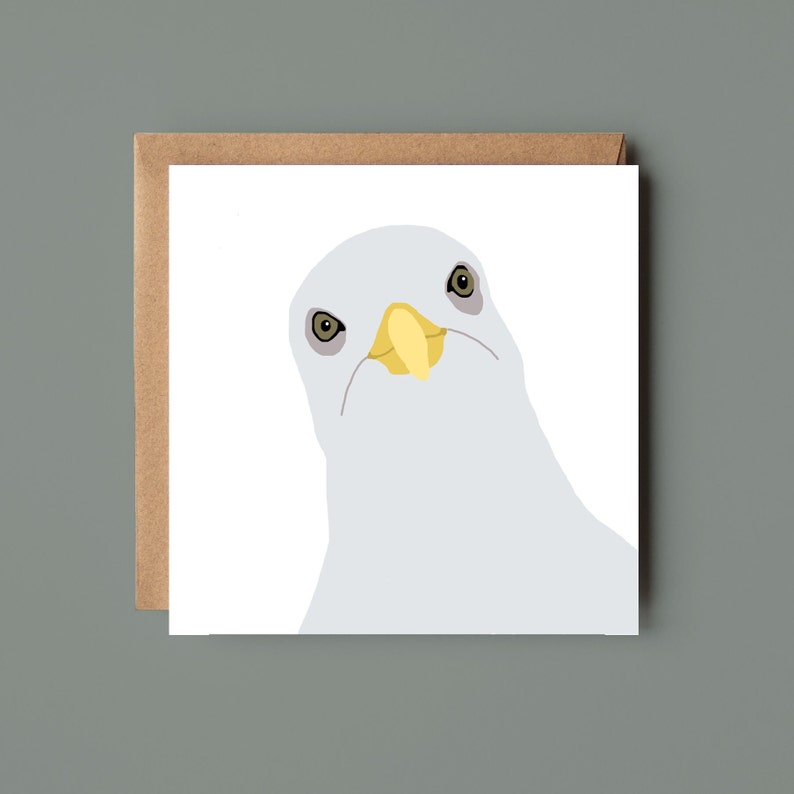 Seagull Greeting Card British Bird Greeting Card Bird - Etsy