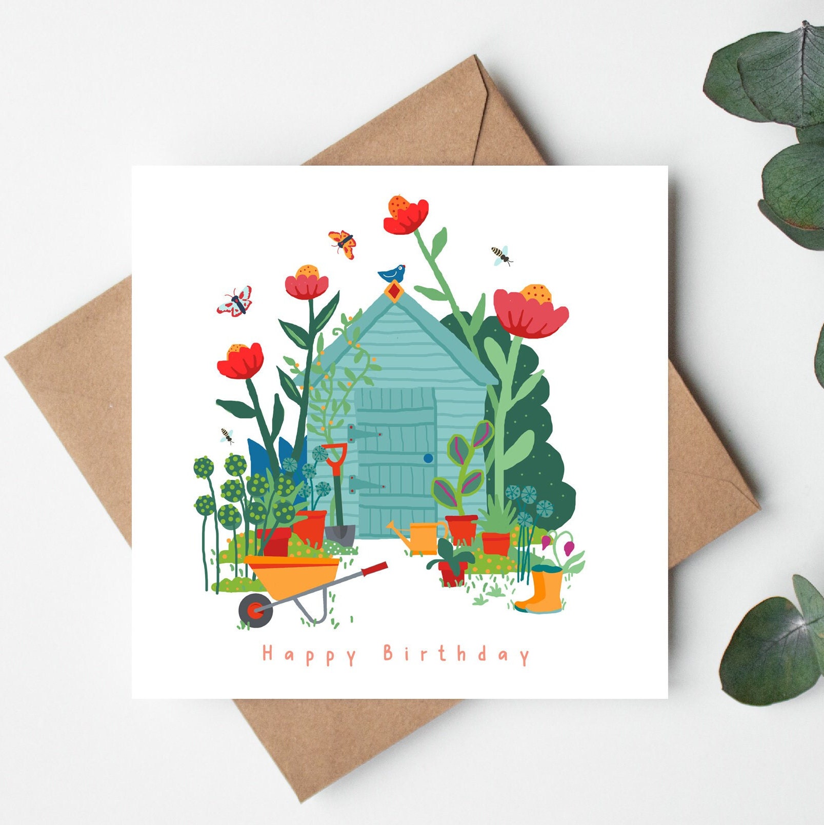 Shed Card Happy Birthday Card for Gardener Allotment Card - Etsy UK