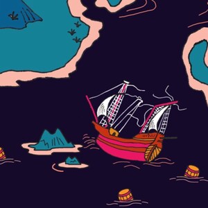 Treasure Map Wrapping Paper Pirate Party Nautical Gift Wrap Map ...