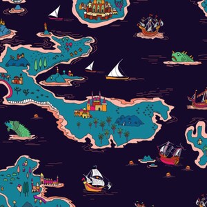 Treasure Map Wrapping Paper Pirate Party Nautical Gift Wrap Map ...