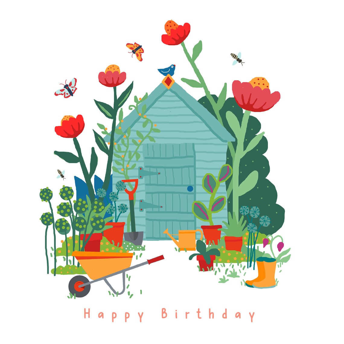 Shed Card Happy Birthday Card for Gardener Allotment Card | Etsy