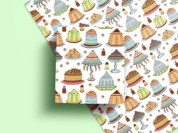 Cake Wrapping Paper Birthday Cake Gift Wrap | Etsy