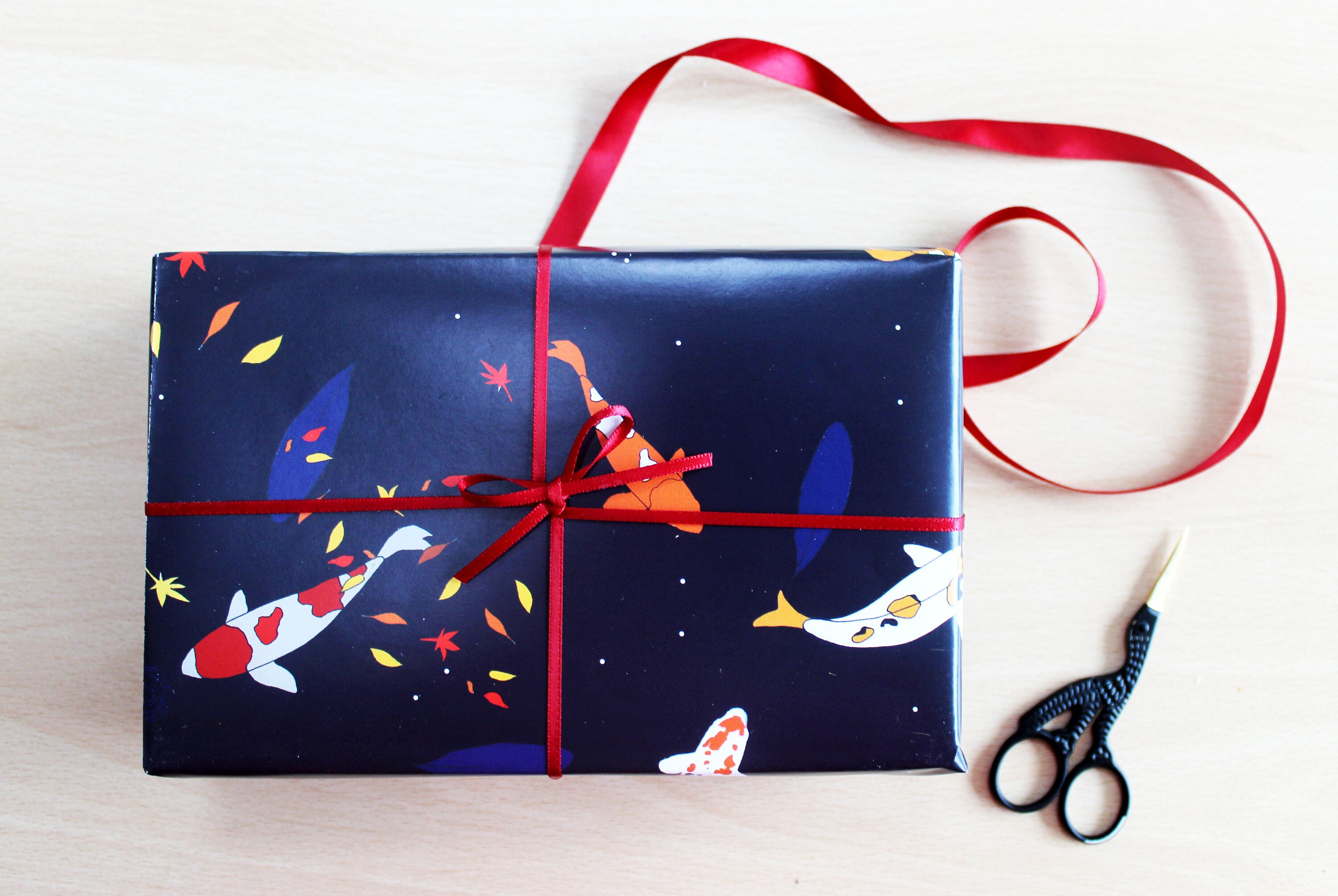 Koi Carp Gift Wrap - Fish Design- Luxury Wrapping Paper - - Etsy