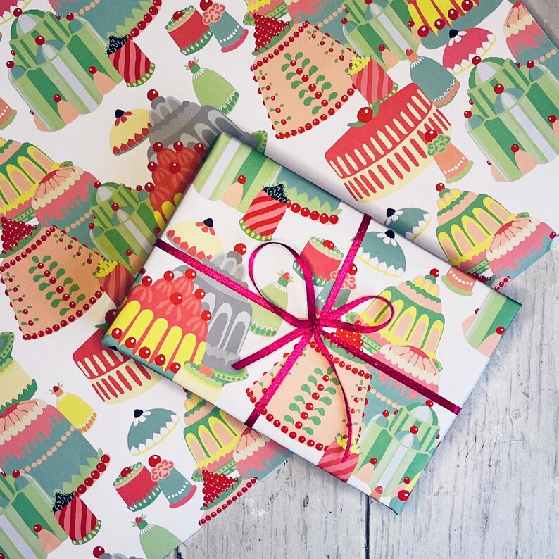 Cake Wrapping Paper: Vintage Birthday Wrap - Etsy UK