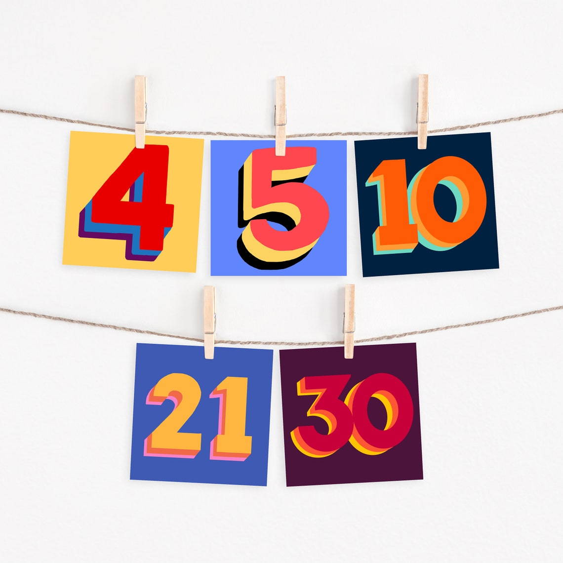 Retro 21st Birthday Card: Bold Number Design - Etsy
