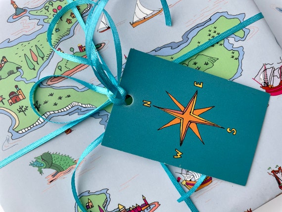 Craft Supplies & Tools Gift Wrap Treasure Map wrapping Paper Pirate ...