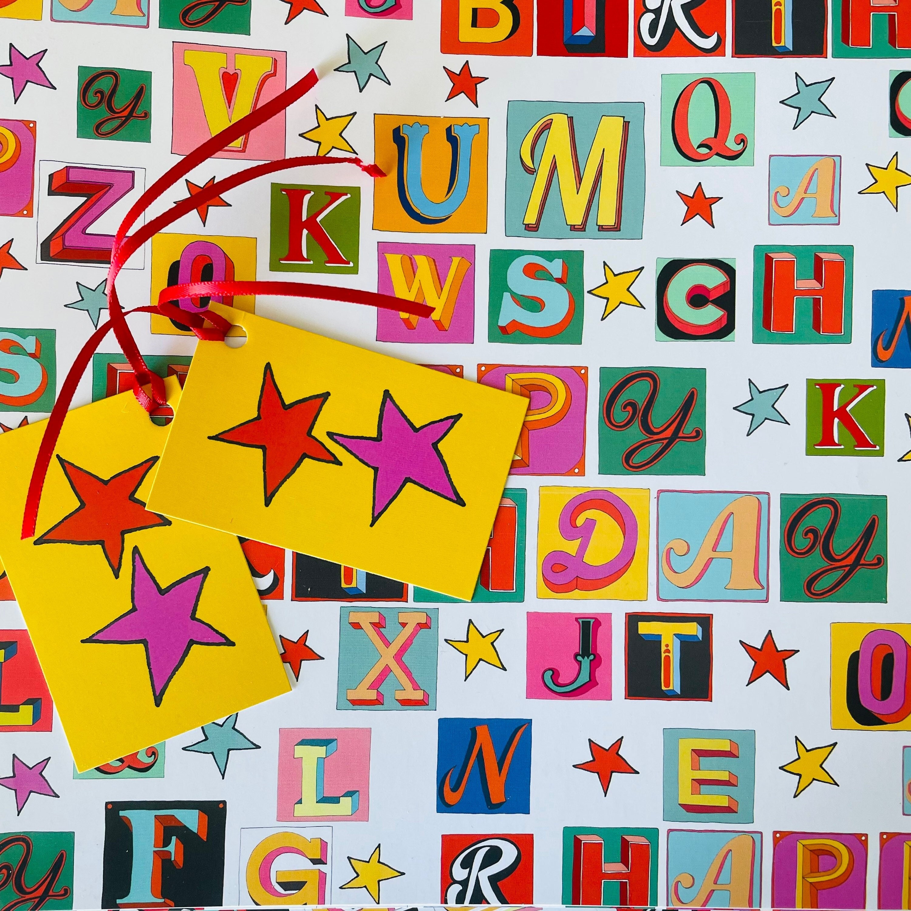 Happy Birthday Wrapping Paper Alphabet Wrapping Paper Kids - Etsy